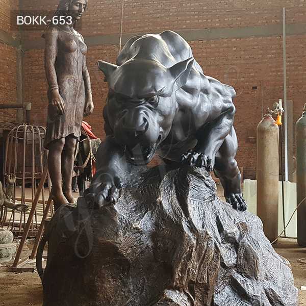 creeping bronze leopard statue - YouFine Bronze Sculpture