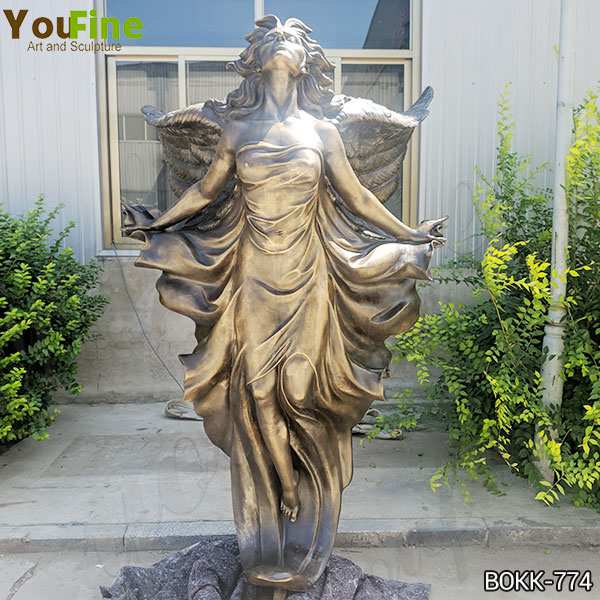 bronze flying female angel statue - YouFine