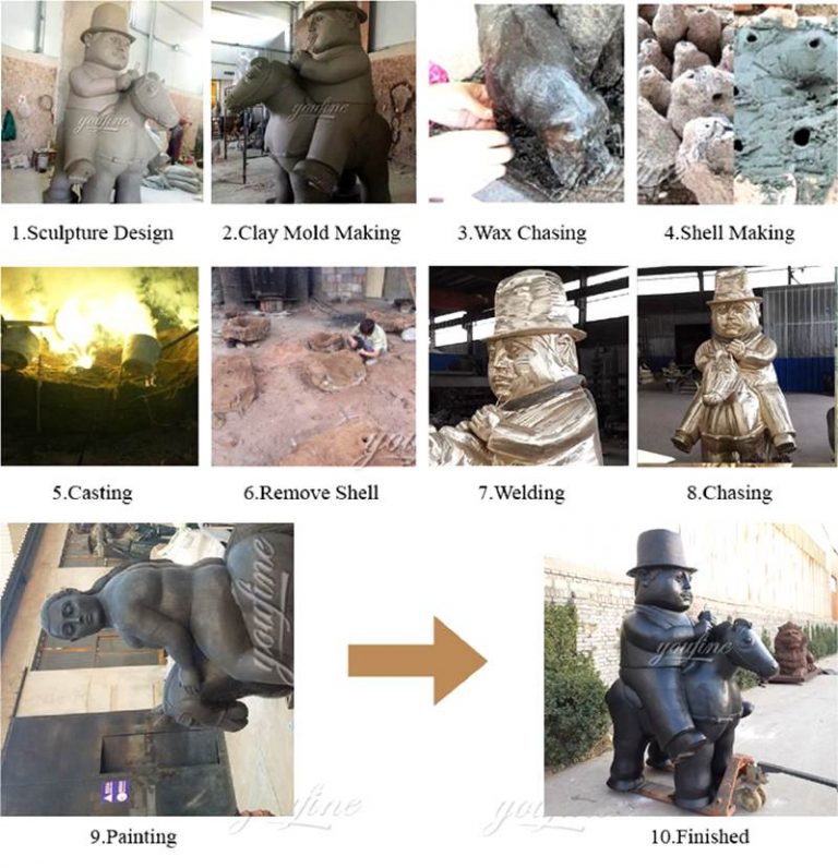 Large Bronze Fat Sculpture Lady Art - YouFine