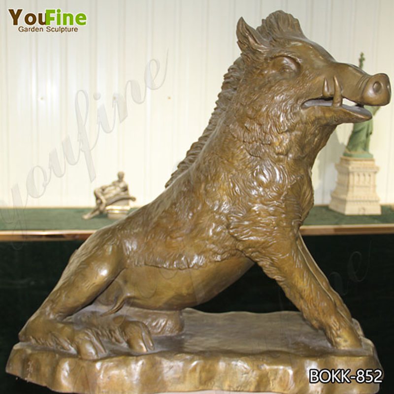 Life-size Bronze Wild Boar Garden Statue - YouFine