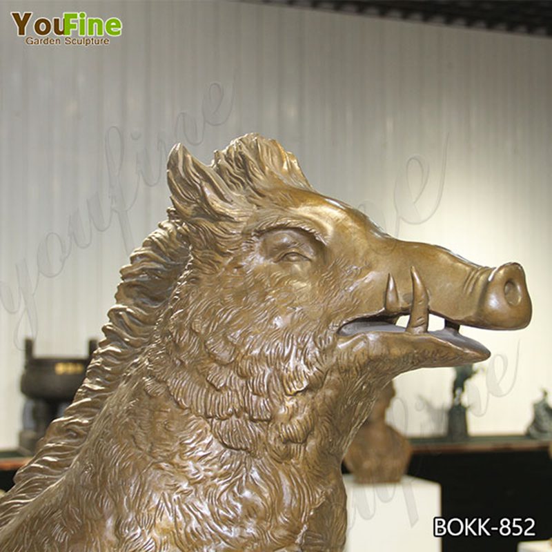 Life-size Bronze Wild Boar Garden Statue - YouFine