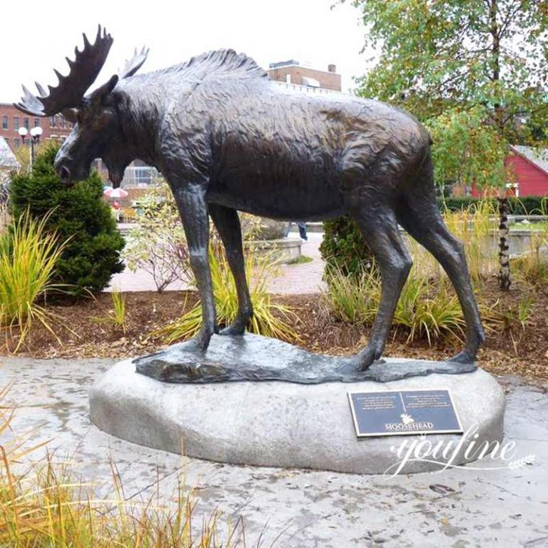 Life-size Bronze Moose Yard Statue - YouFine
