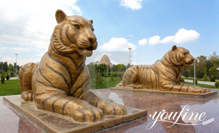 Bronze Gold Bengal Tiger Statue Outdoor - YouFine