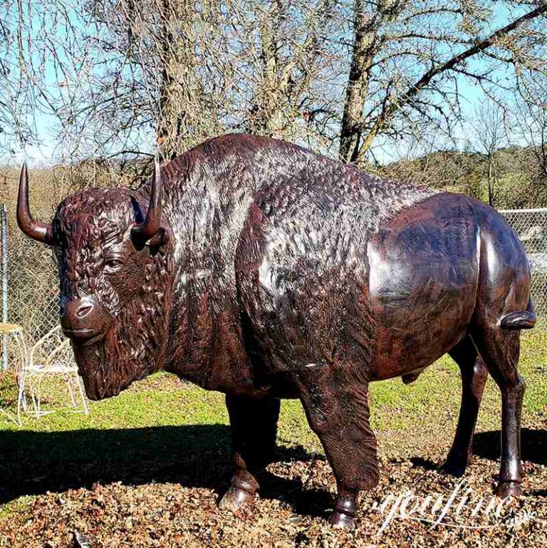 Bronze American Bison Standing Statue - YouFine