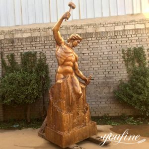 Man Carving Himself Out of Stone - YouFine Bronze Sculpture