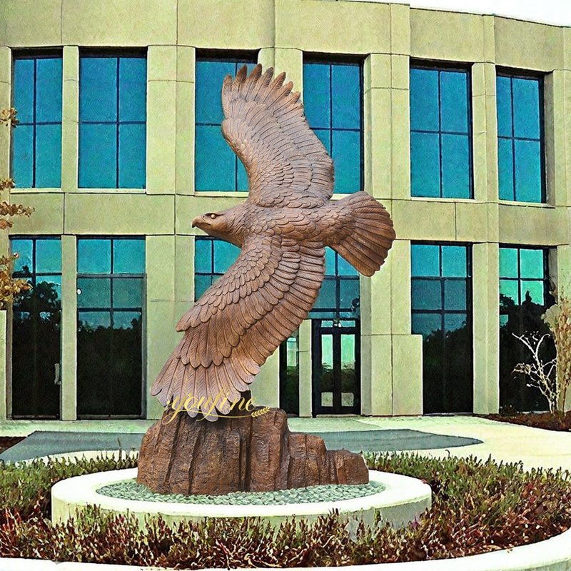 Flying bronze hawk statue - YouFine