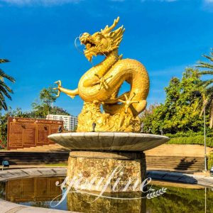 Ancient Golden Chinese Dragon Statue - YouFine Bronze Sculpture