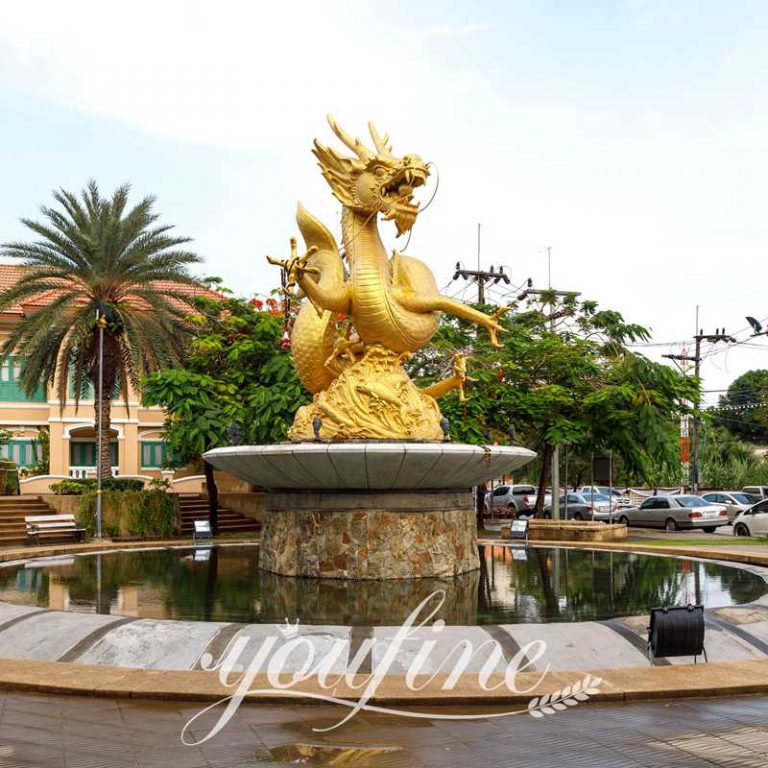 Ancient Golden Chinese Dragon Statue - YouFine
