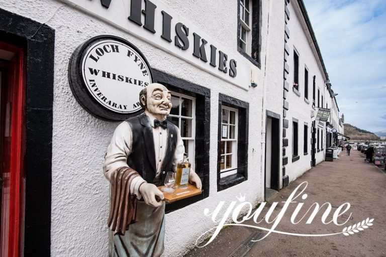 Fiberglass Old Man Butler with Tray Statue - YouFine