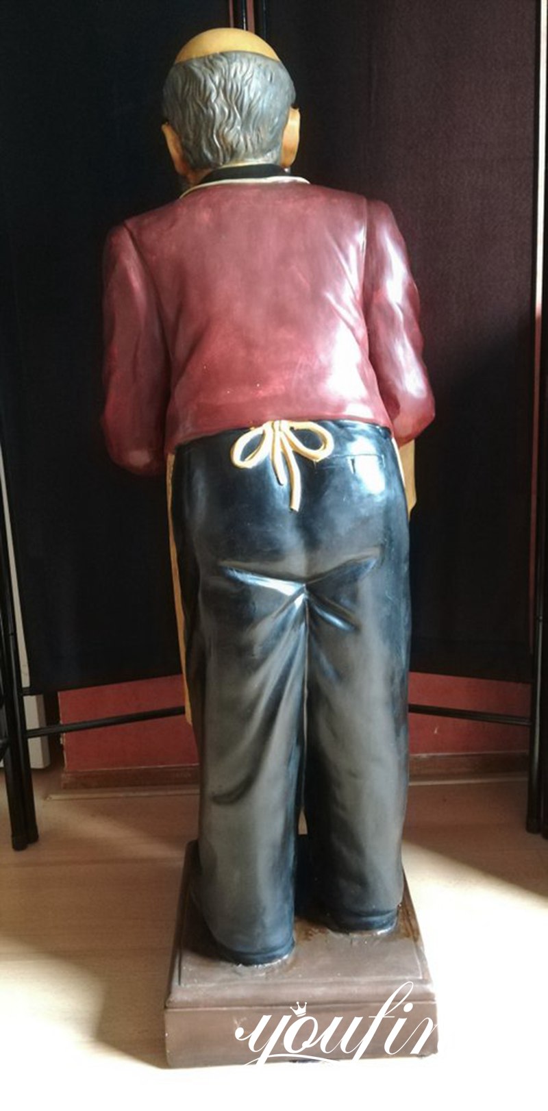 Fiberglass Old Man Butler with Tray Statue - YouFine