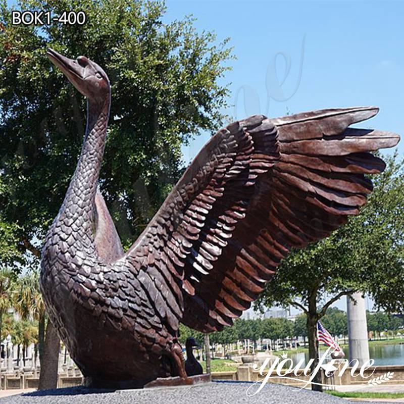 Outdoor Large Bronze Swan Statue - YouFine