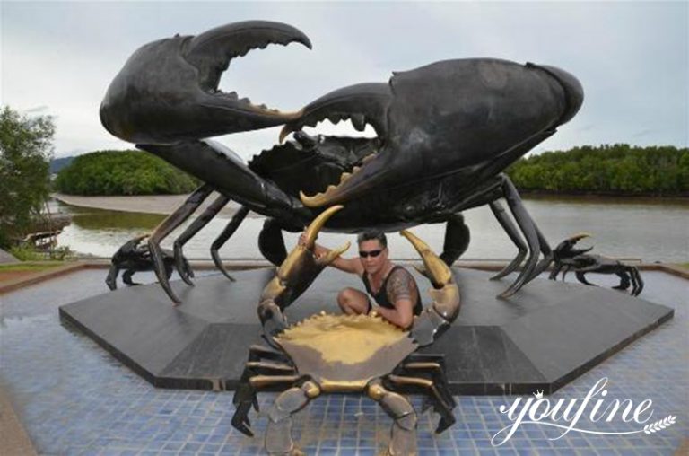 Stunning Giant Bronze Crab Sculpture - YouFine