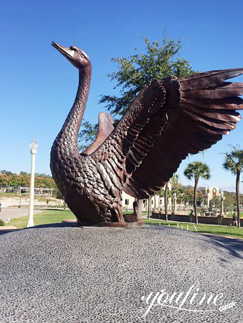Outdoor Large Bronze Swan Statue - YouFine