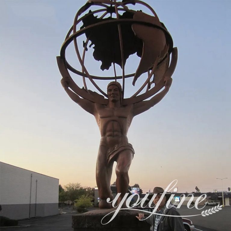 Bronze Atlas Statue Holding the World - YouFine