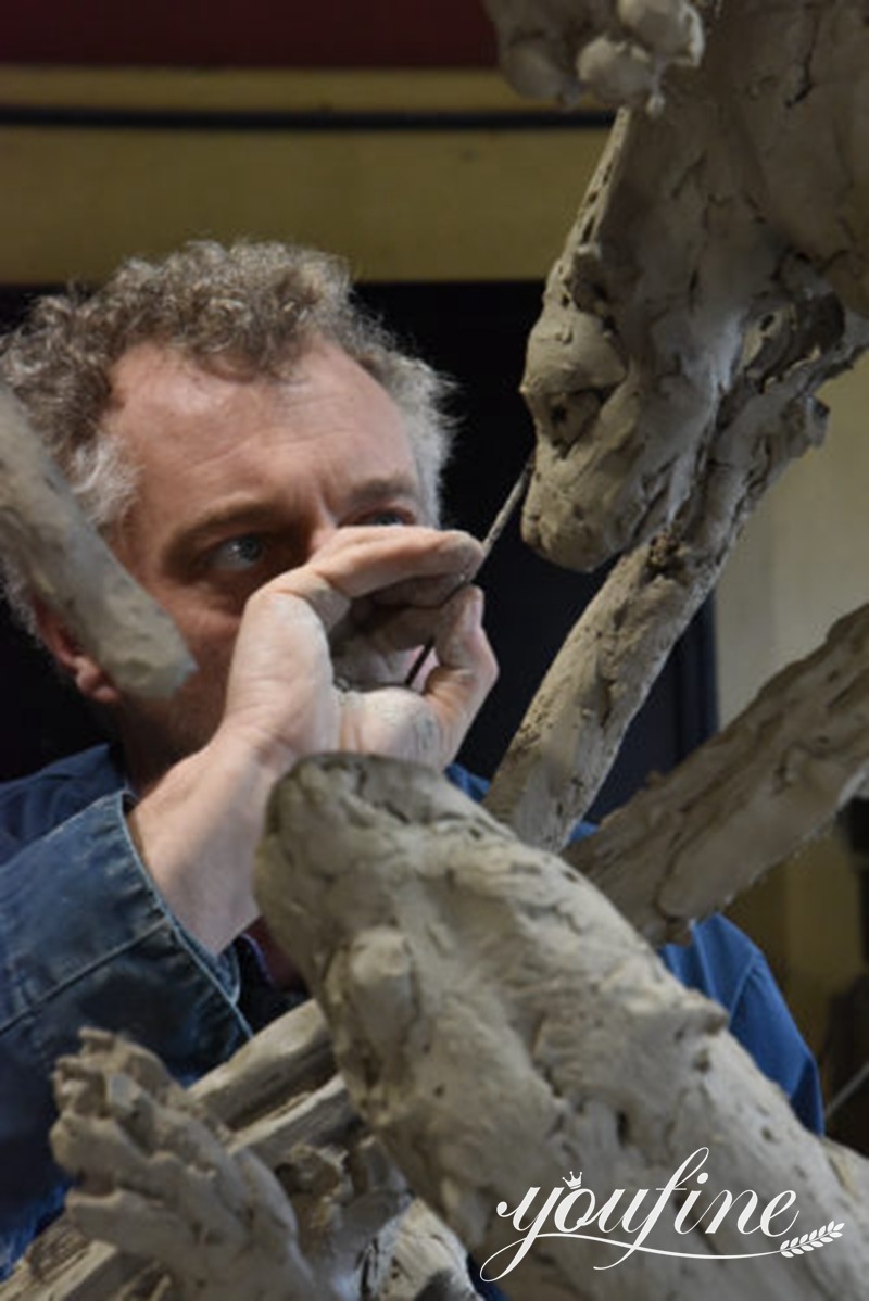 Bronze Otter Chasing Fish Sculpture - YouFine