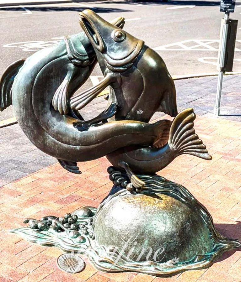 Large Bronze Fish Sculpture Outdoor Decor - Custom Bronze Figure and ...