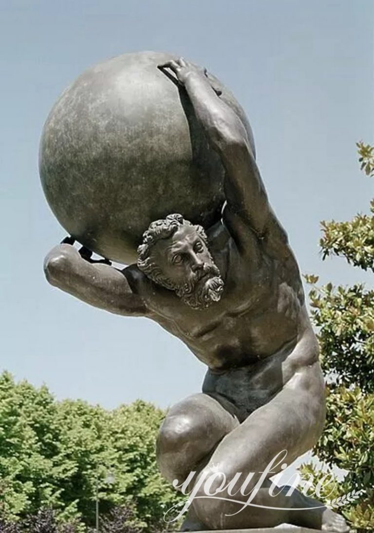 Bronze Atlas Statue Holding the World - YouFine