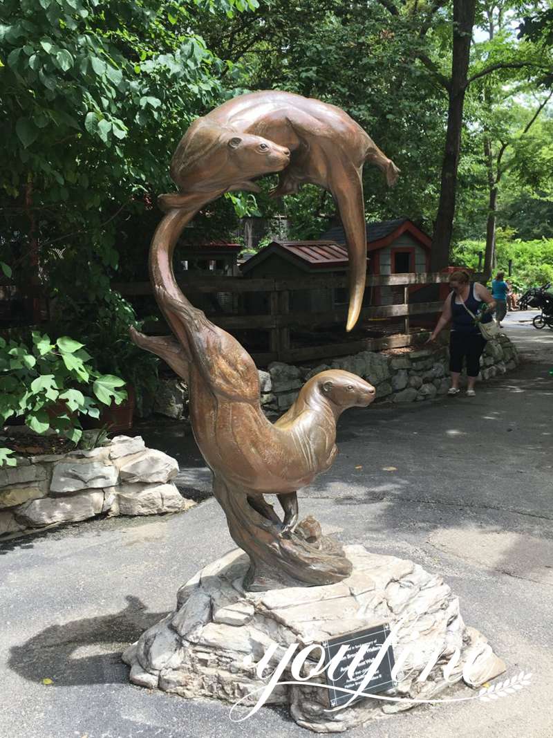 Bronze Otter Garden Statue - YouFine