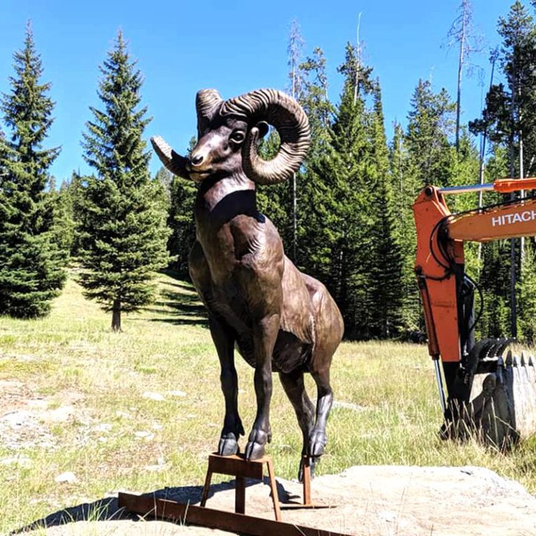 Life Size Bronze Big Horn Sheep Statue - YouFine Bronze Sculpture