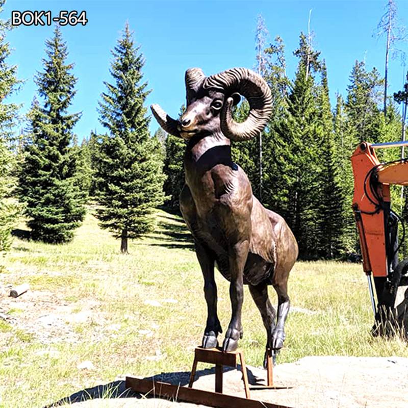 Life Size Bronze Big Horn Sheep Statue - YouFine
