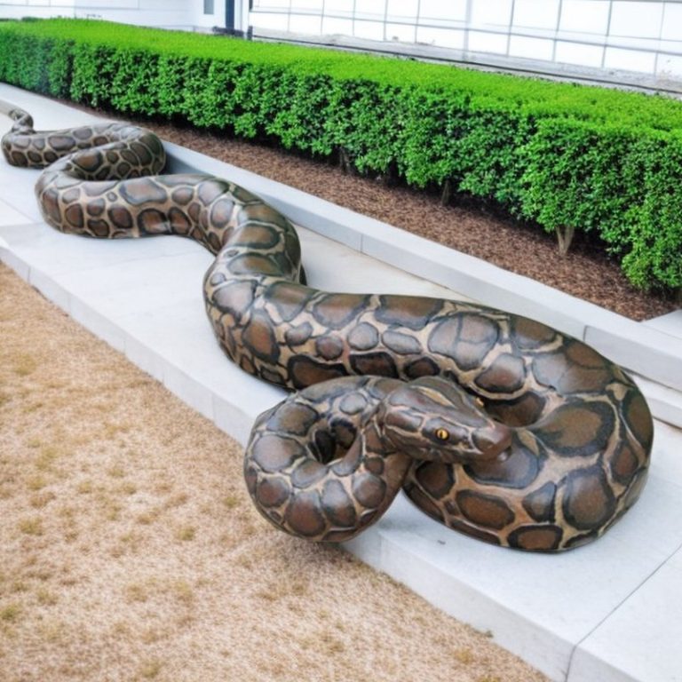 Large Bronze Snake Statue School Mascots - YouFine