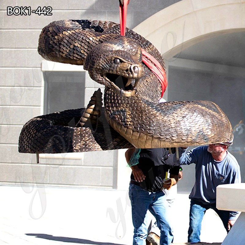 Large Bronze Snake Statue School Mascots - YouFine