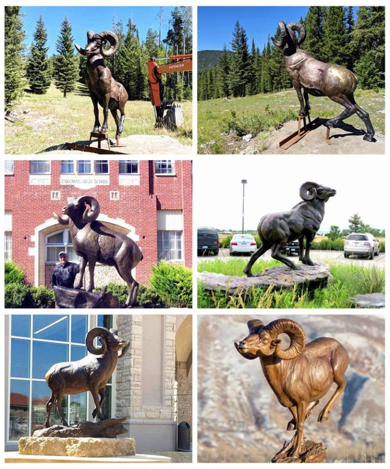 Bronze Ram Animal School Mascot Statue - YouFine