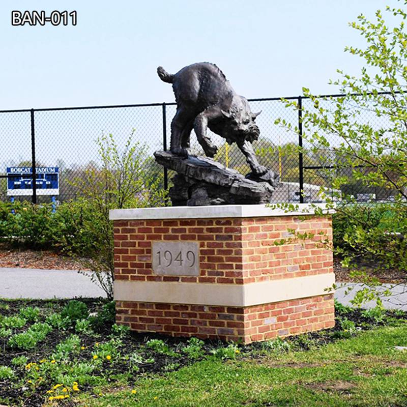 Bronze Large Bobcat Statue Wildlife School Mascot - YouFine