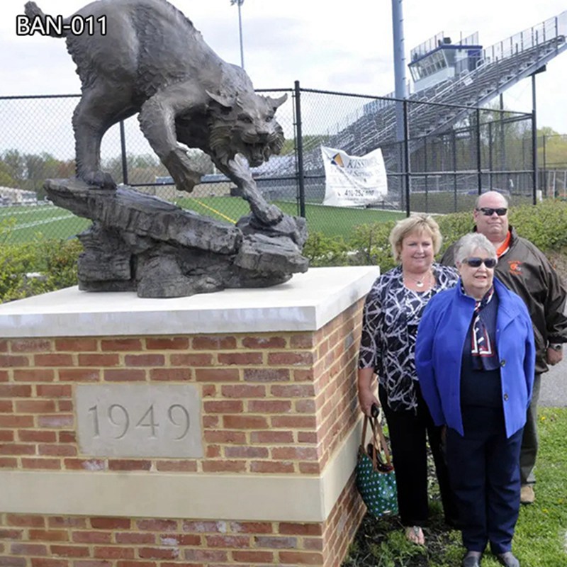 Bronze Large Bobcat Statue Wildlife School Mascot - YouFine