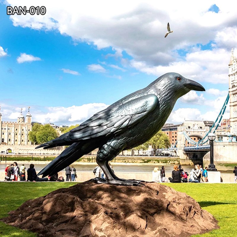 Large Bronze Raven Wildlife Statue - YouFine
