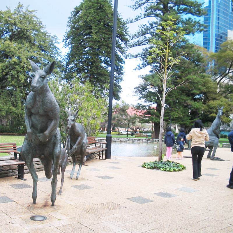 Bronze Kangaroo Male Standing Animal Statue - YouFine