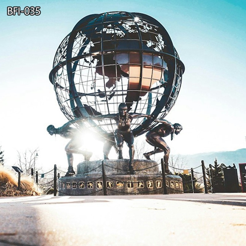 Giant Bronze globe statue Olympic Strength - YouFine