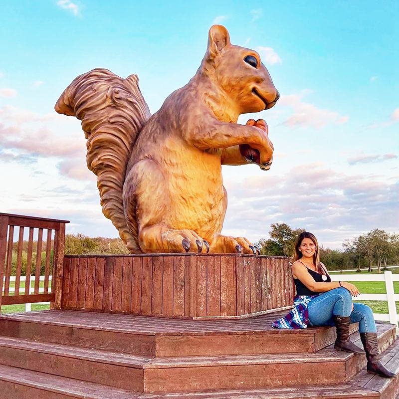 Large Bronze Squirrel Garden Statue - YouFine