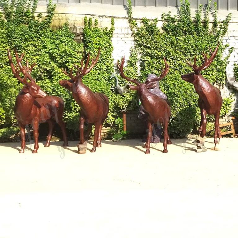 Life Size Bronze Elk Statue - YouFine Sculpture