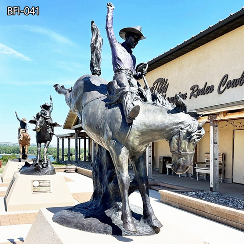 Bronze Full Size Cowboy Horse Statue - YouFine