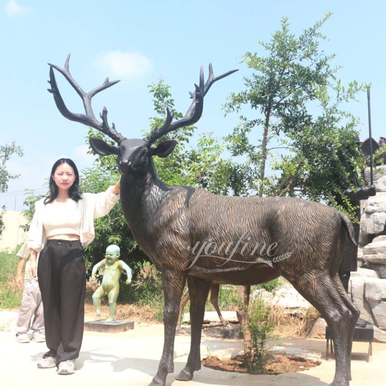 Life Size Bronze Elk Statue - YouFine