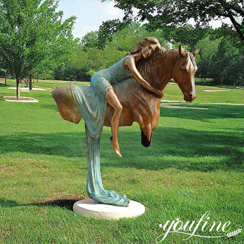 Bronze J. Anne Butler Girl And Horse Harmony Statue Replica - YouFine