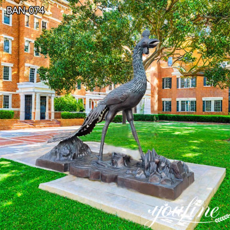 Elegant Bronze Phoenix Mascot Statue Garden Decor - YouFine