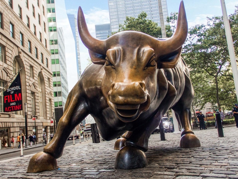 Wall Street Charging Bull Sculpture